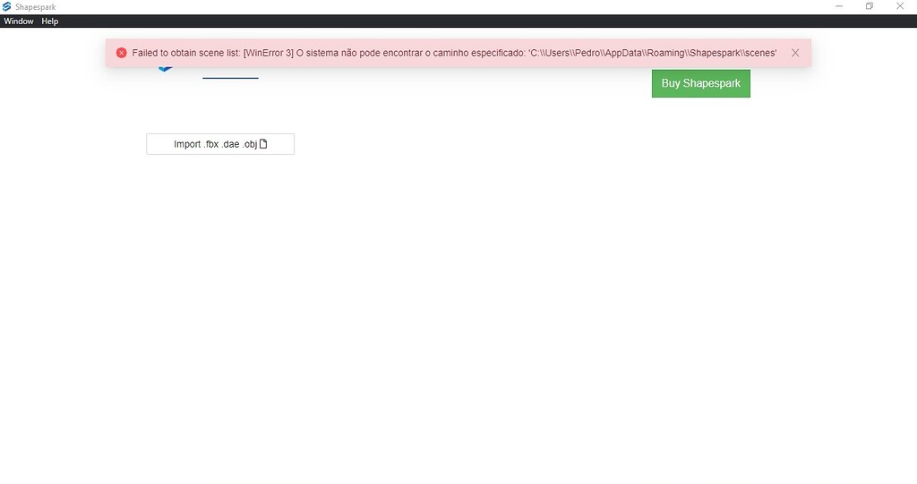 Erro ao carregar cenas do shapespark - Customization - Shapespark Community