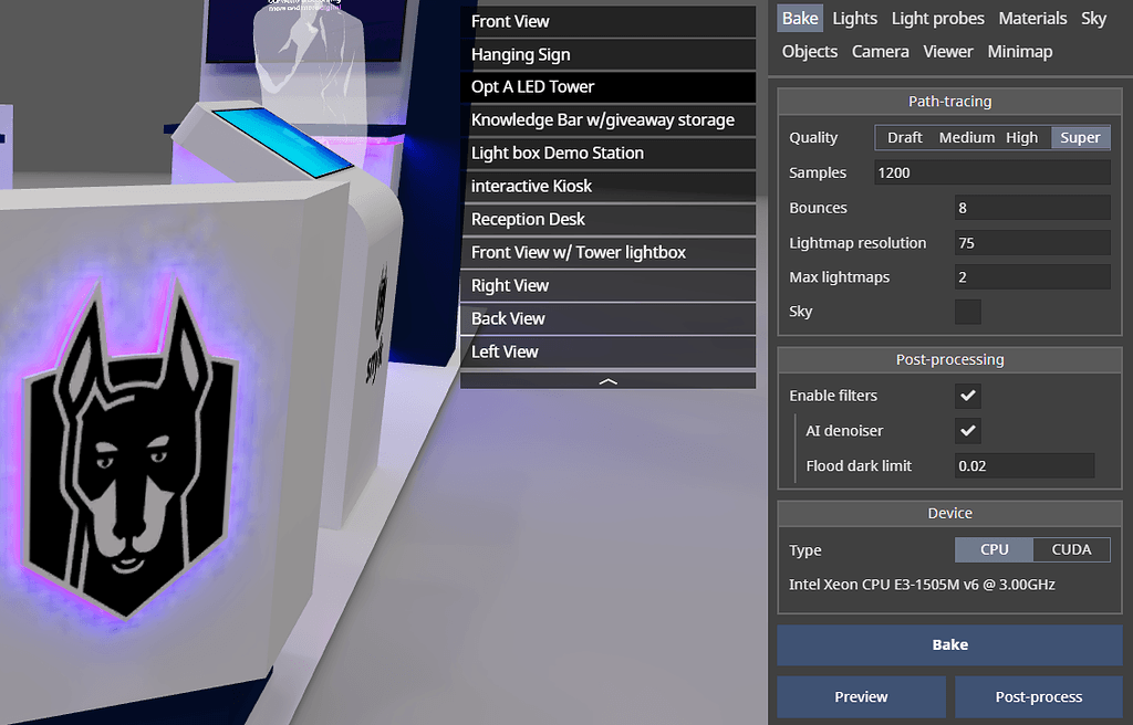 Blotchy lighting effects with emissive materials - Shapespark Community